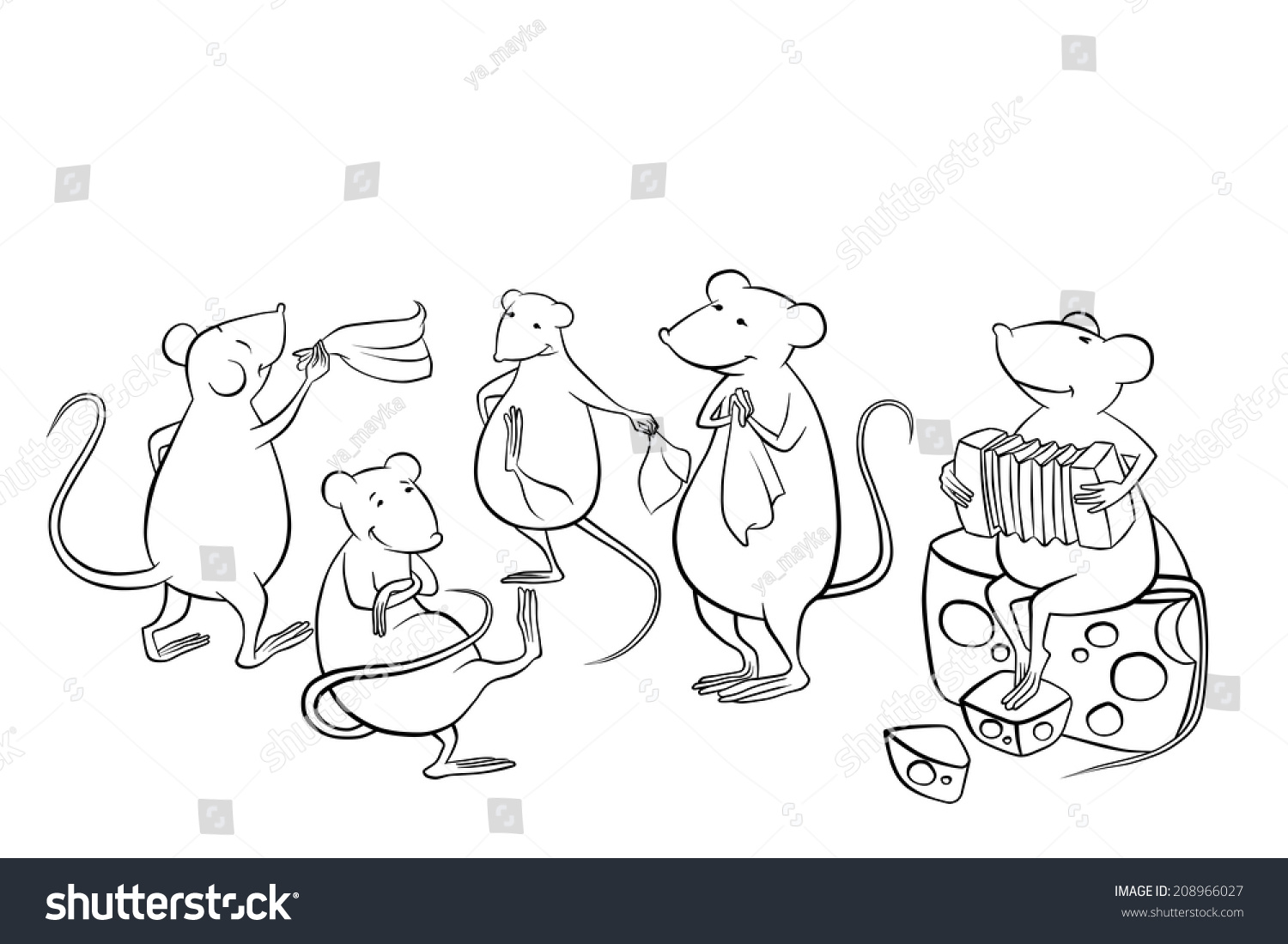 Mice Dancing Stock Illustration 208966027