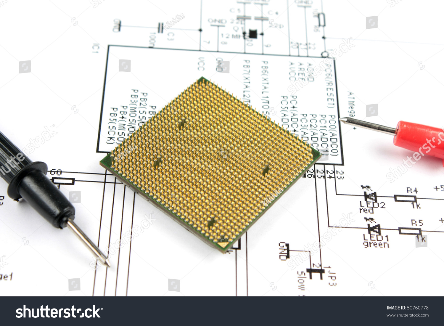 Microprocessor Electronic Scheme Stock Photo 50760778 | Shutterstock