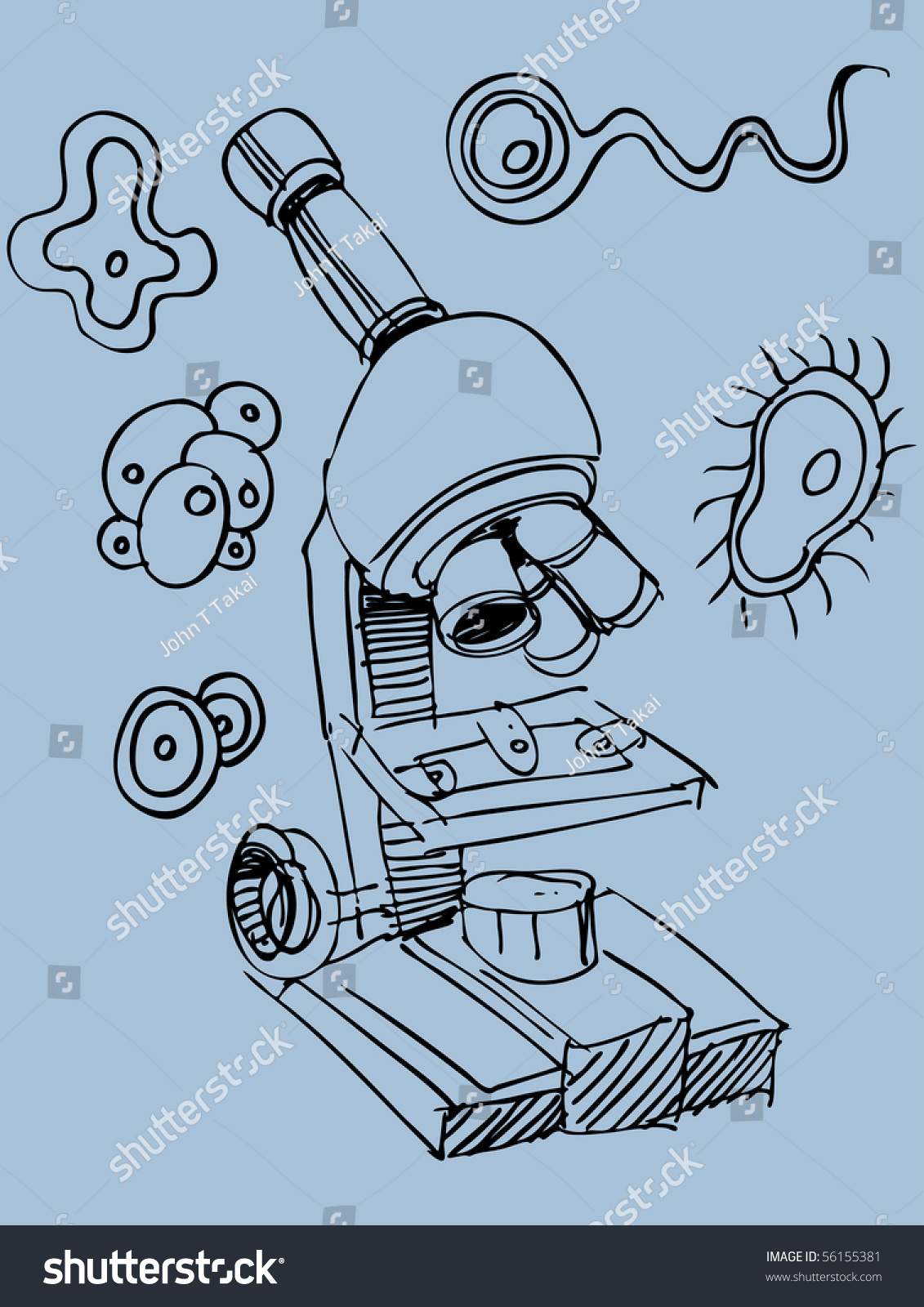 Microscope Doodle Stockillustration 56155381 – Shutterstock