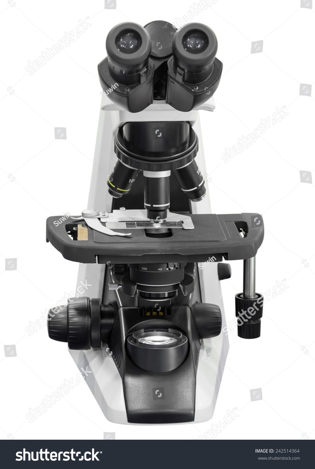 Microscope Isolated On White Background Clipping Stock Photo 242514364 ...