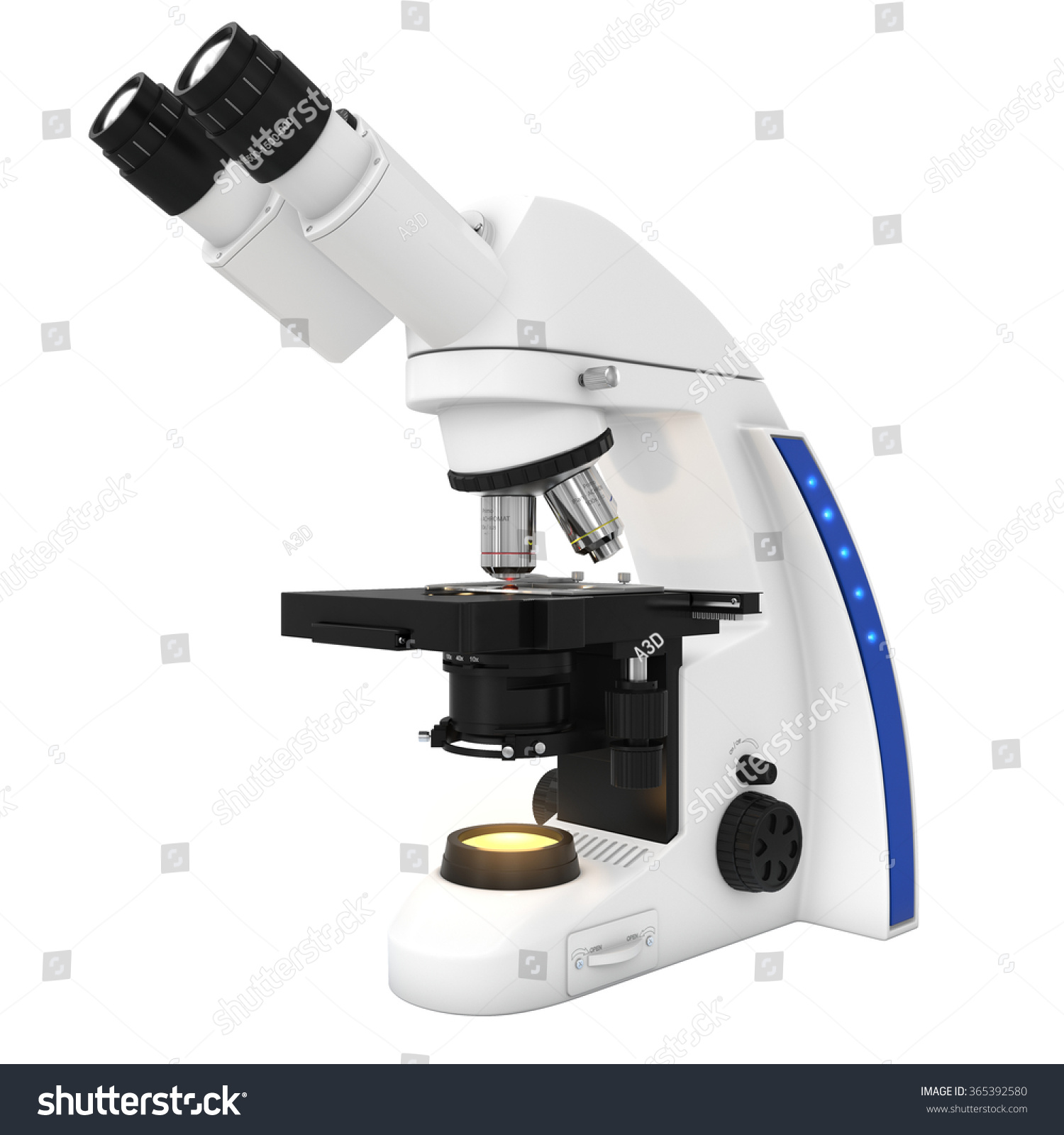 Microscope White Background Stock Photo (Edit Now) 365392580