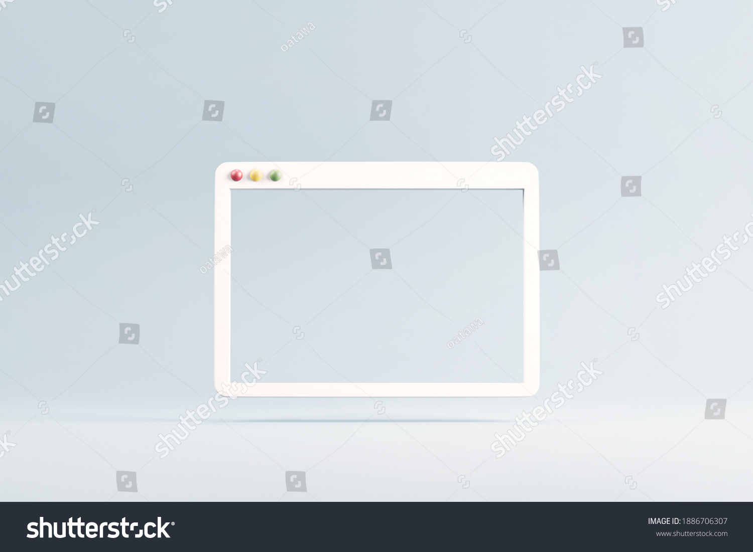 Minimal Web Simple Browser Window 3d 库存插图 1886706307 | Shutterstock
