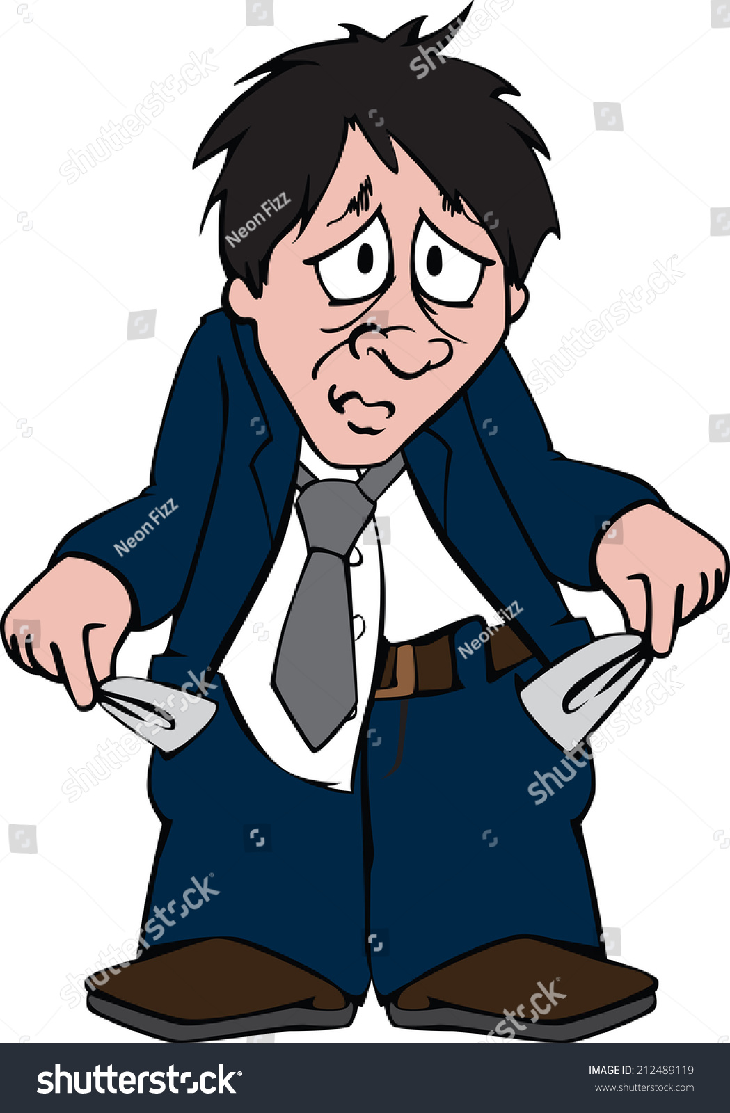Miserable Man Empty Pockets Stock Illustration 212489119 - Shutterstock
