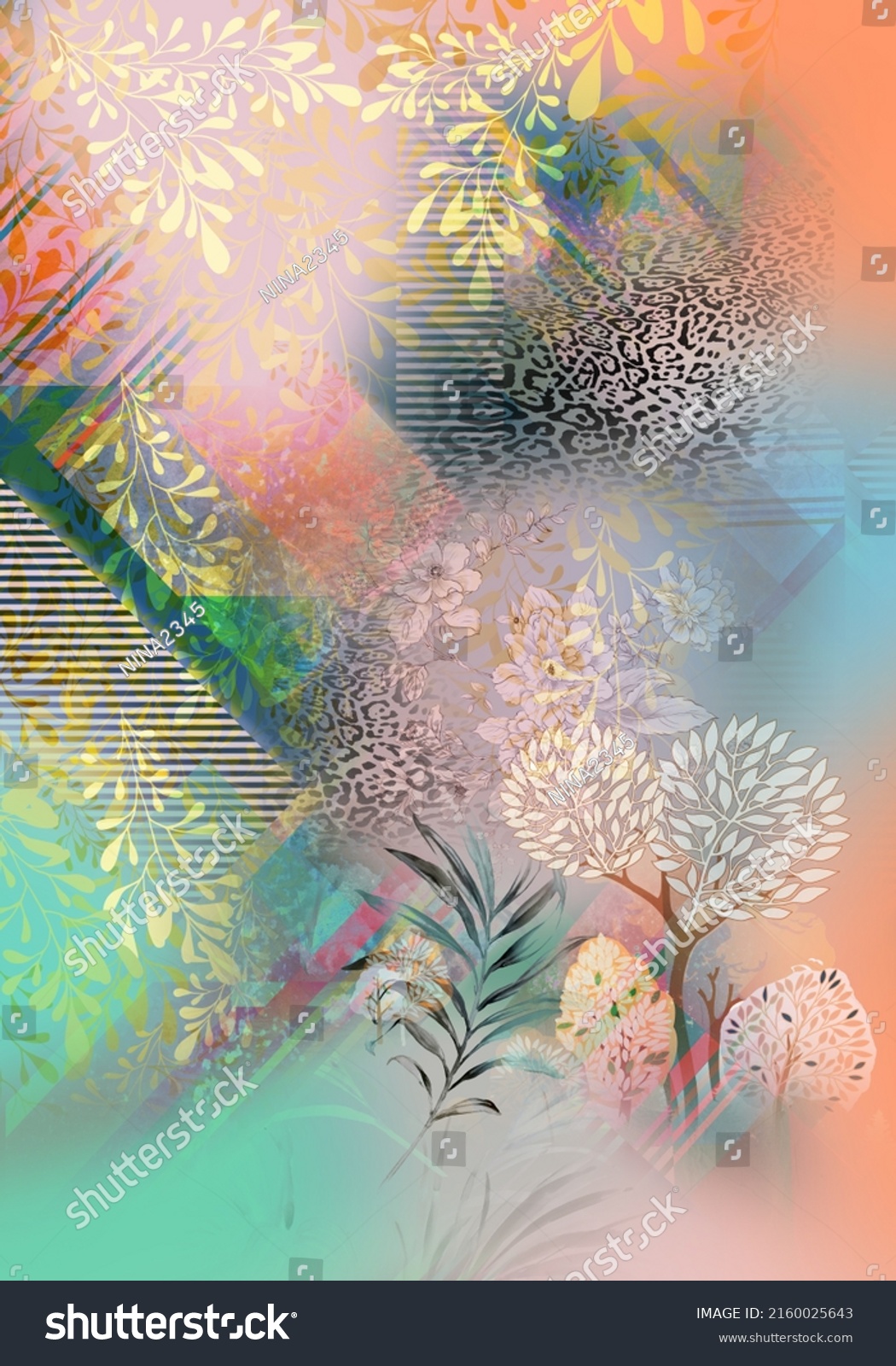 Mixed Works Multiple Patterns Stock Illustration 2160025643 | Shutterstock
