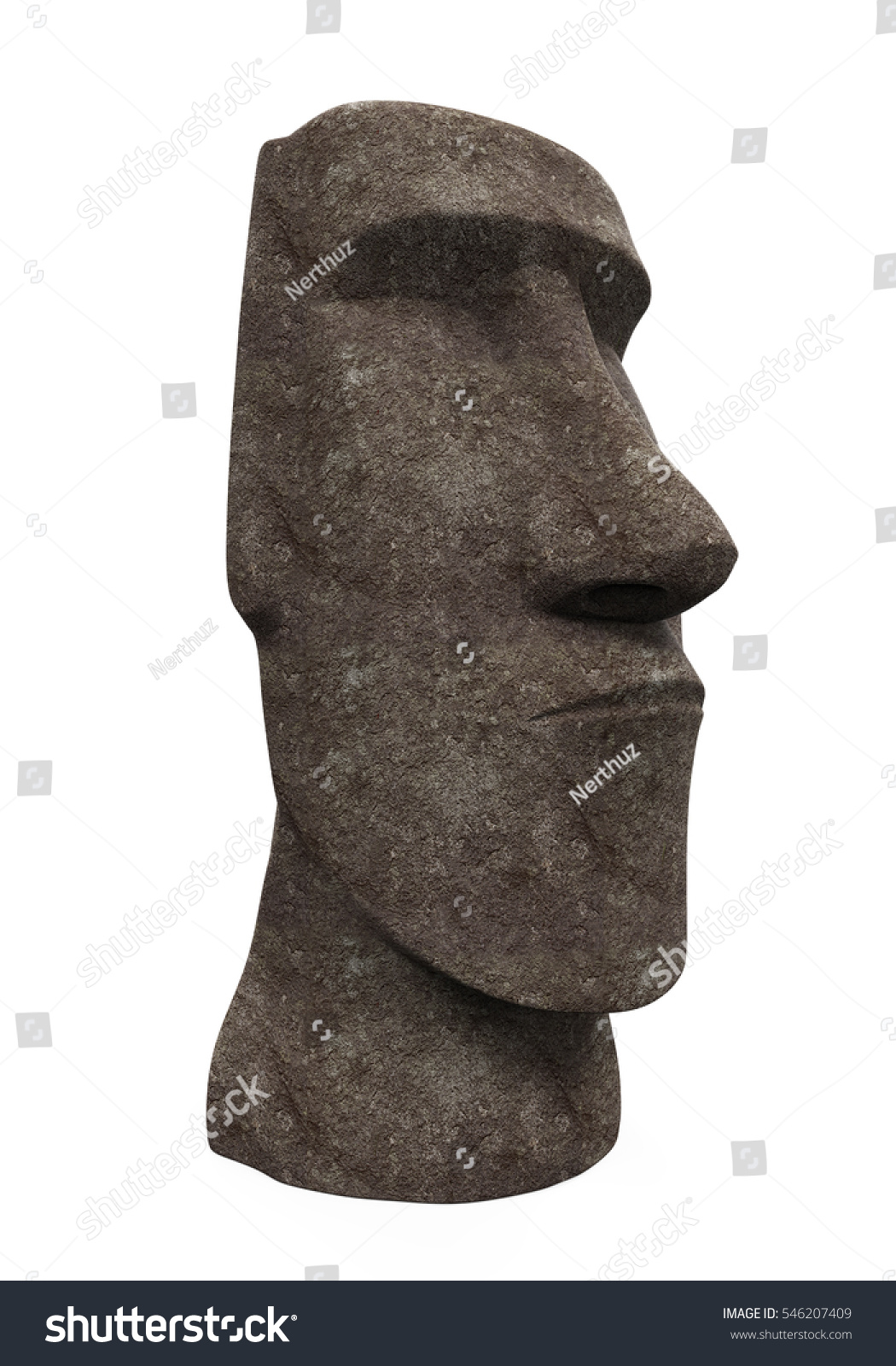 Moai Statue Isolated 3d Rendering Stock Illustration 546207409 ...