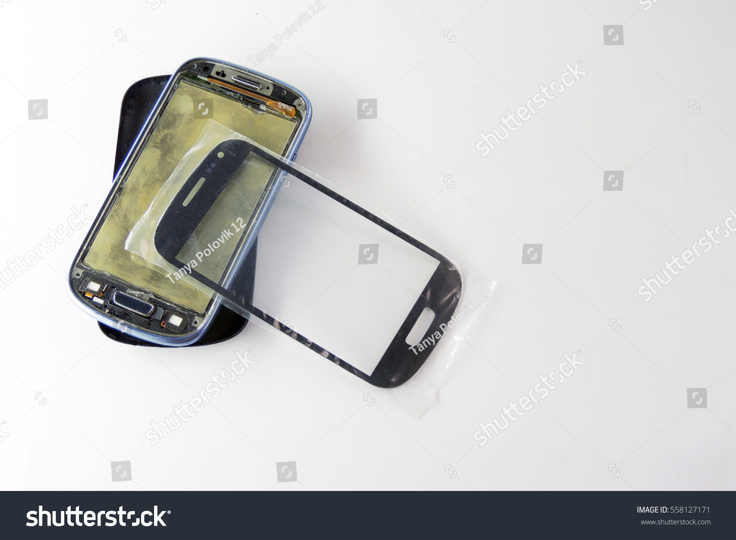 Mobile Phone Exploded View On White Stock Photo (Edit Now) 558127171