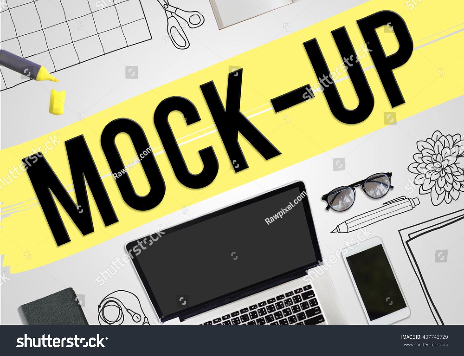 Mock Model Typography Object Sample Concept Stock Photo 407743729 ...