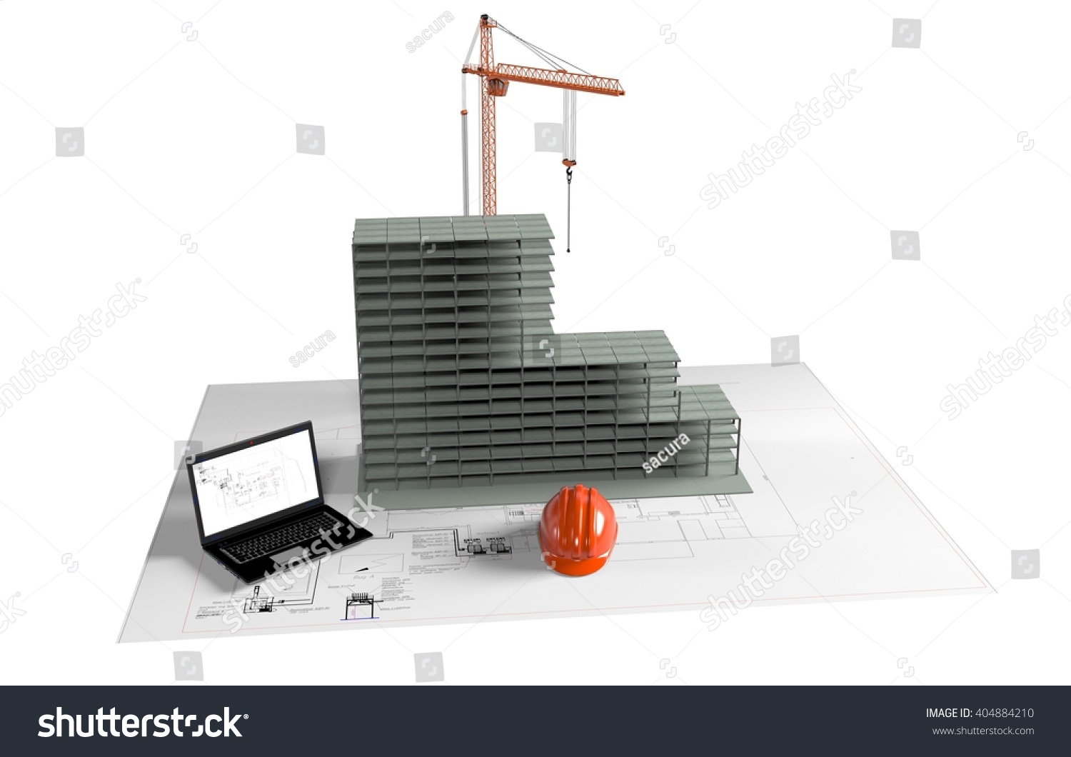 Model House Under Construction Computer Construction Stock Photo ...