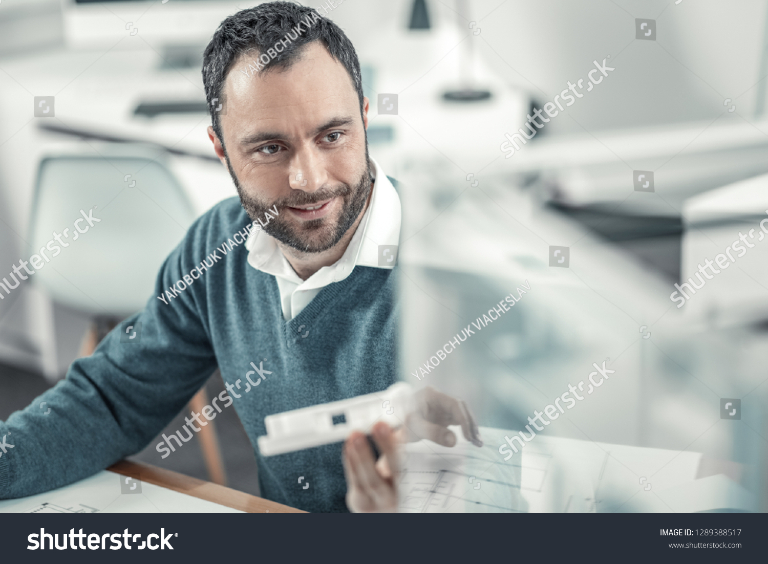 Modern Development Positive Smart Engineer Smiling Stock Photo ...