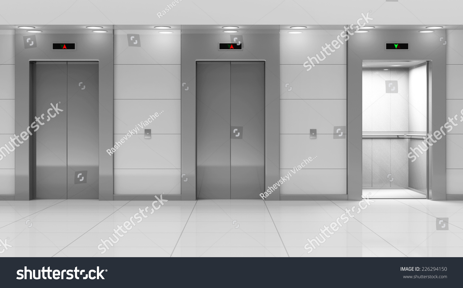 Modern Elevator Hall Interior Stock Illustration 226294150