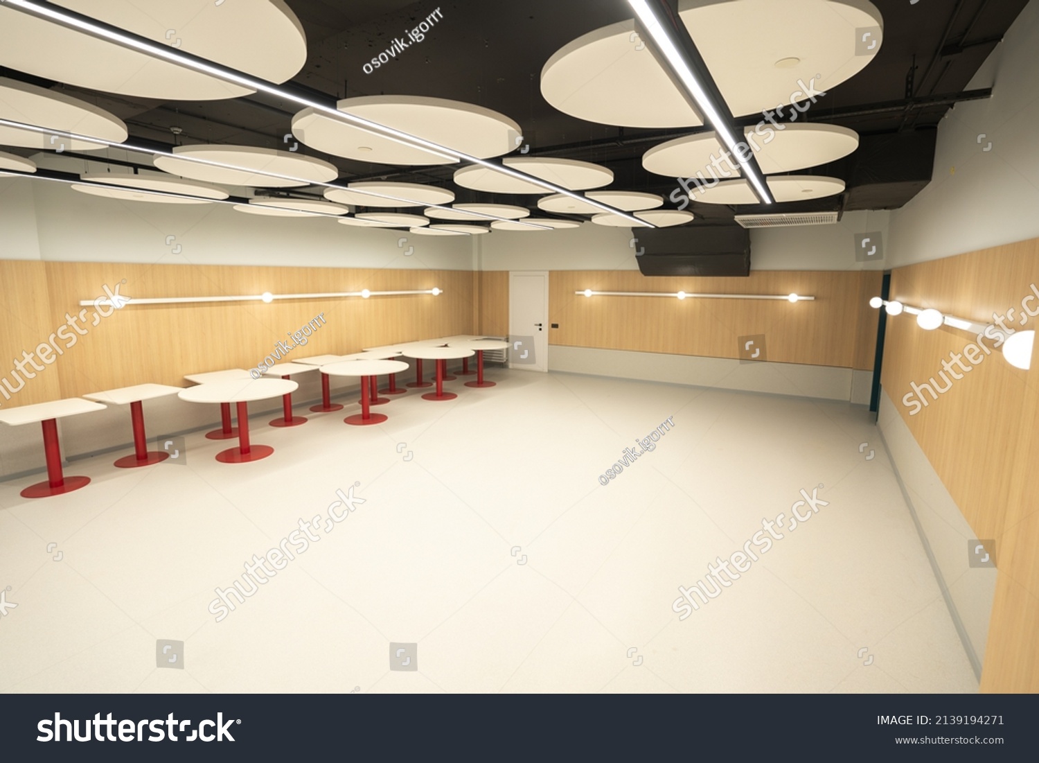 Modern Empty Buffet Hall School Buffet Stock Photo 2139194271 ...