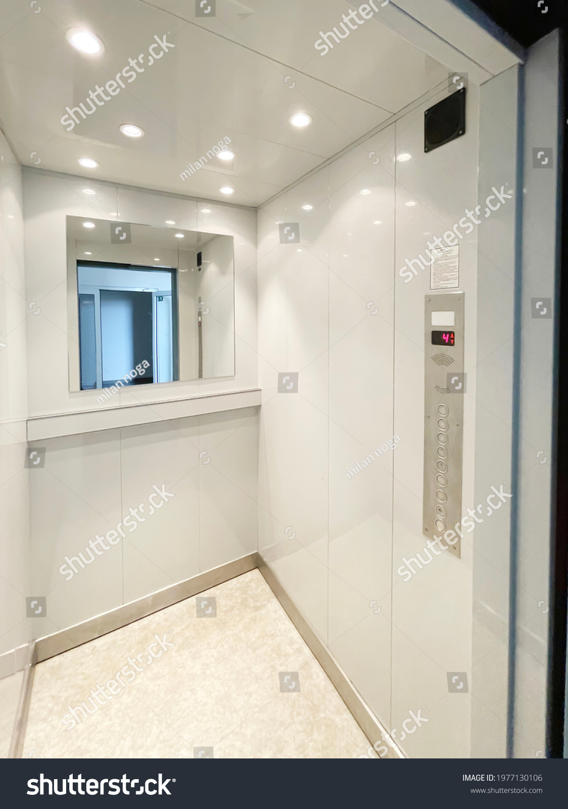 Modern Empty Elevator Interior Office Stock Photo (Edit Now) 1977130106
