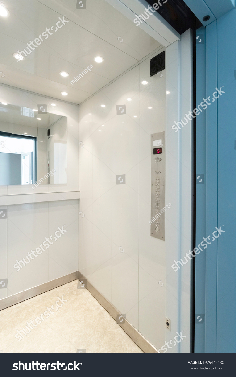 Modern Empty Elevator Interior Office Stock Photo 1979449130 | Shutterstock