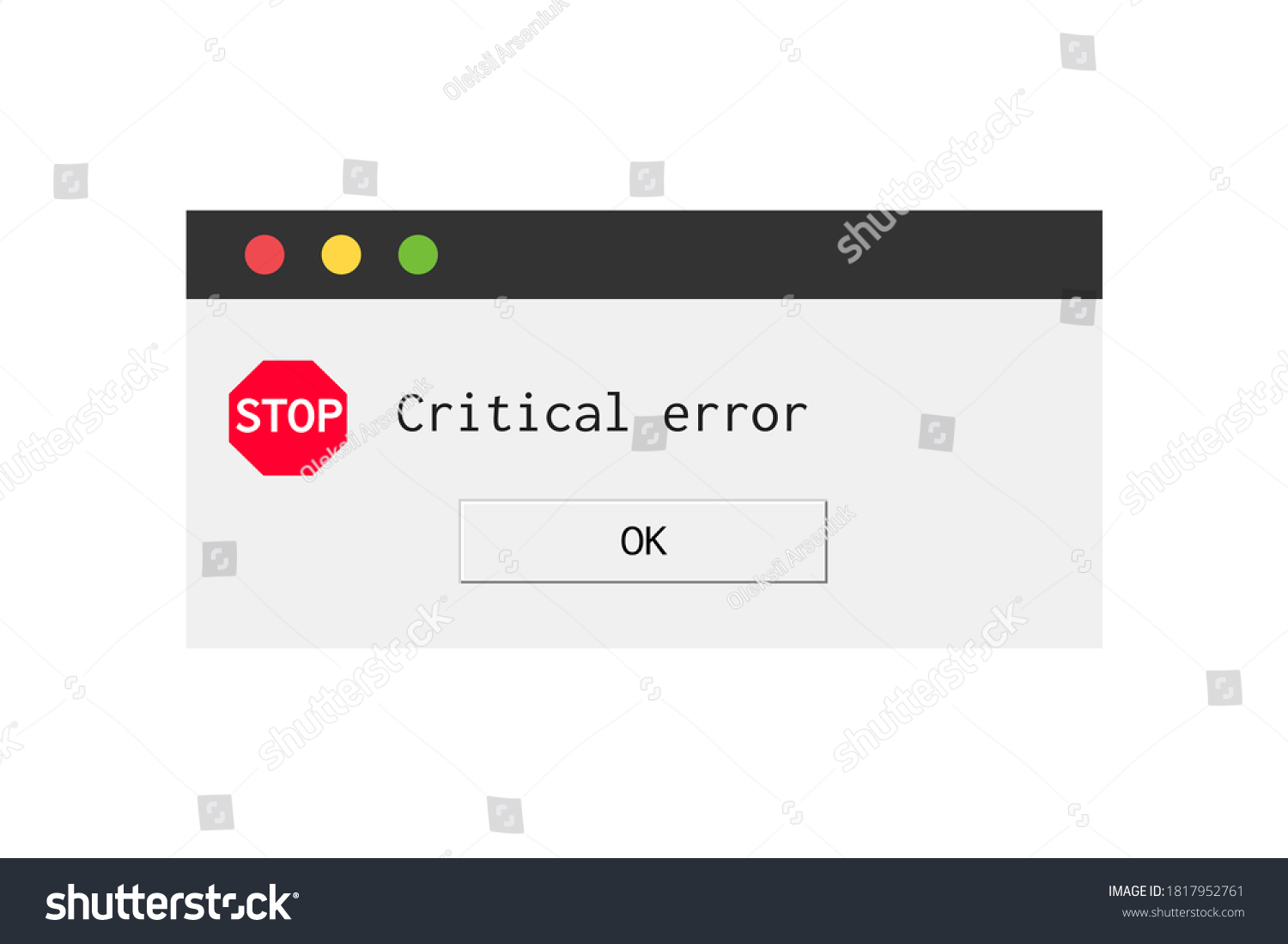 Modern Error Message Dialog Box System Stock Illustration 1817952761