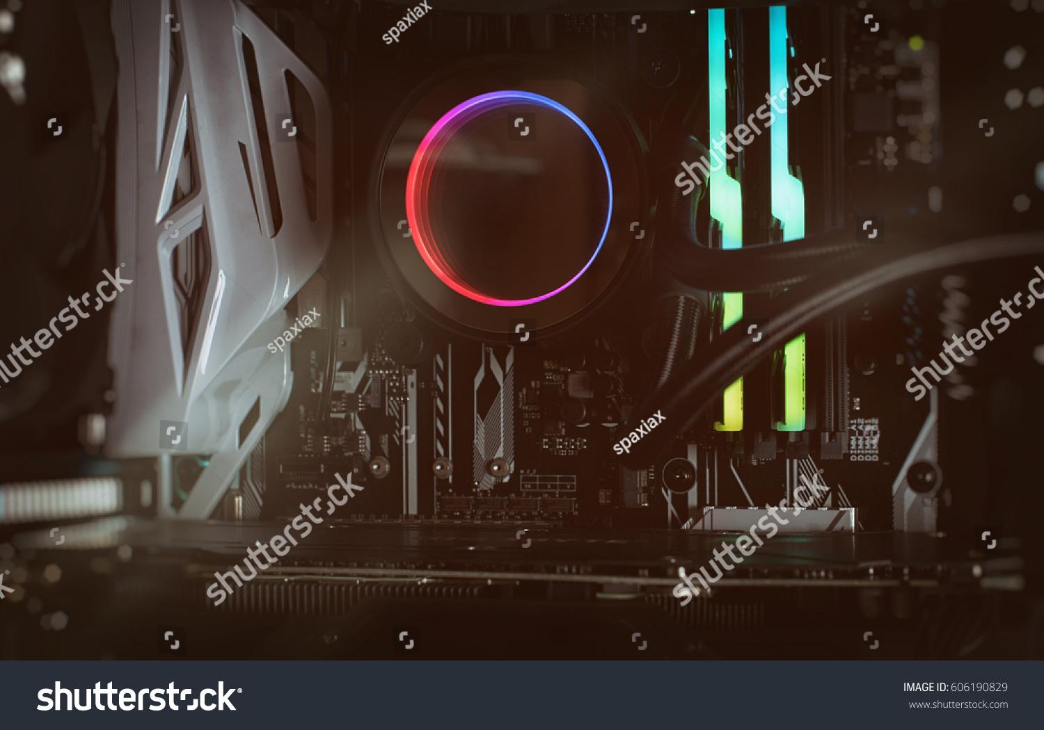 Modern Hardware Inside Computer Close Stock Photo 606190829 | Shutterstock