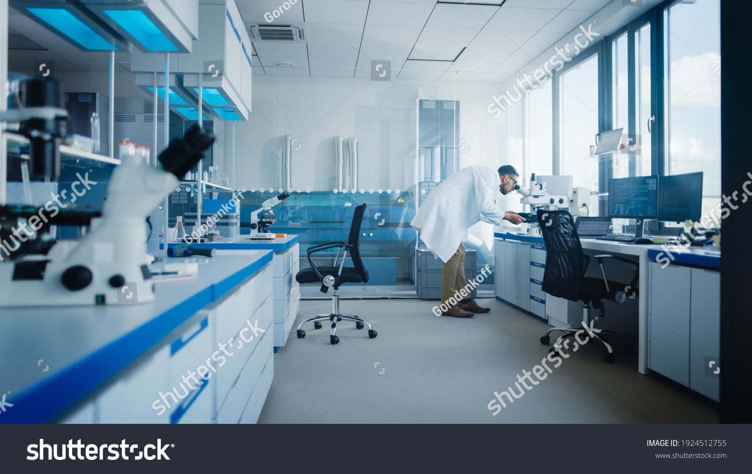 Modern Medical Research Laboratory Male Scientist Stock Photo ... Modern Medical Research Laboratory Male Scientist Stock Photo ...