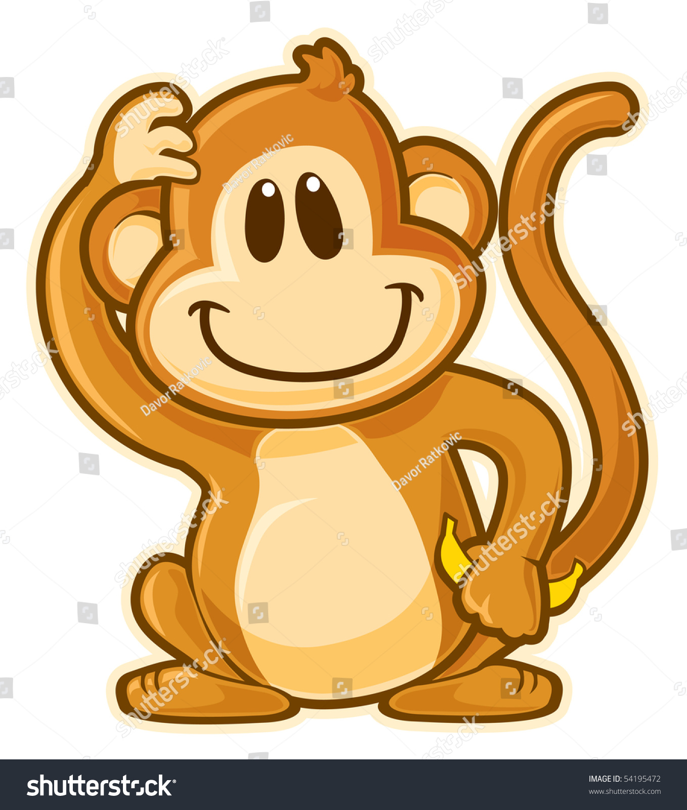 Monkey Jpeg Version 스톡 일러스트 54195472