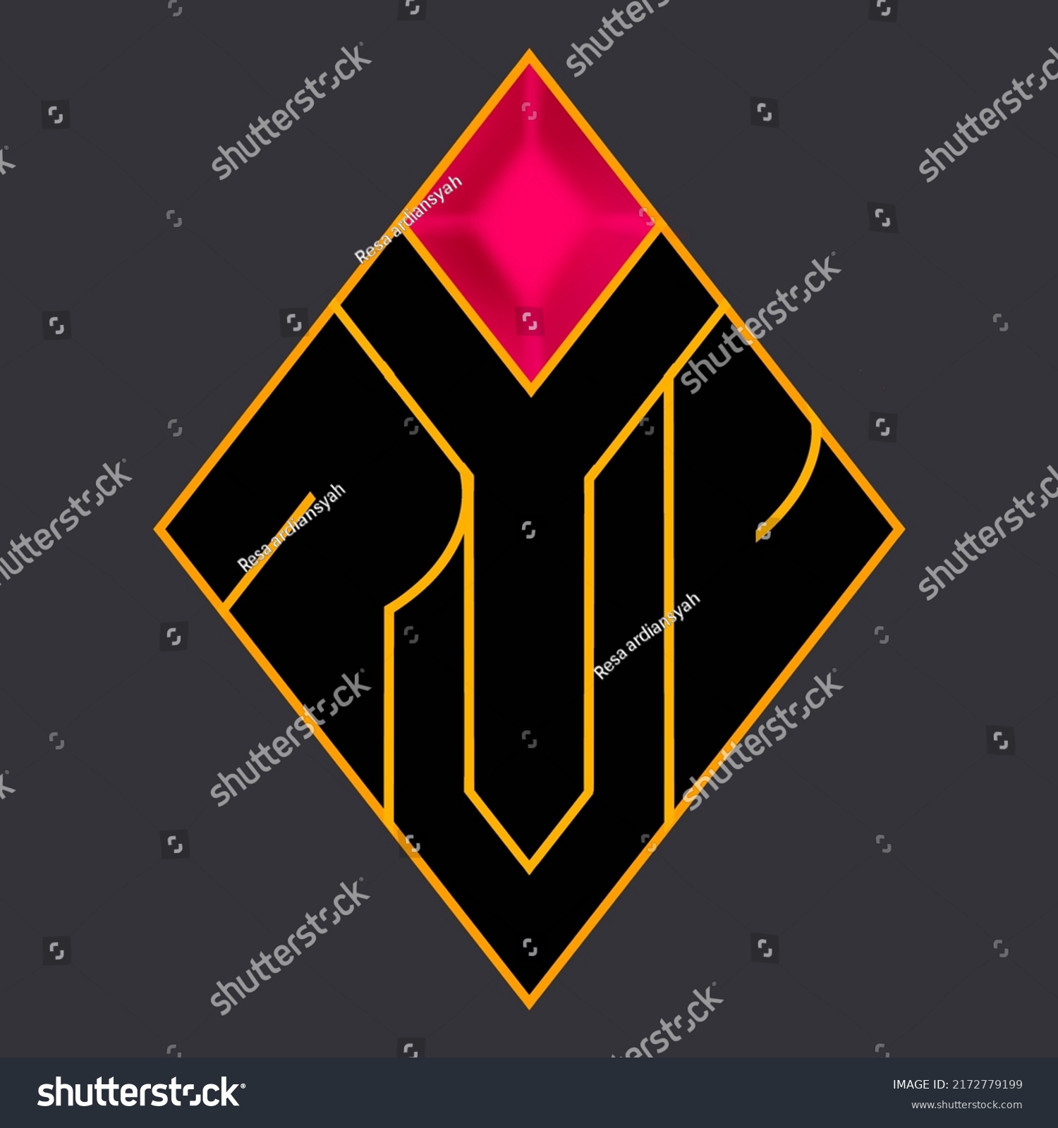 Monogram Vector Letters Ruby Gold Line Stock Illustration 2172779199 ...