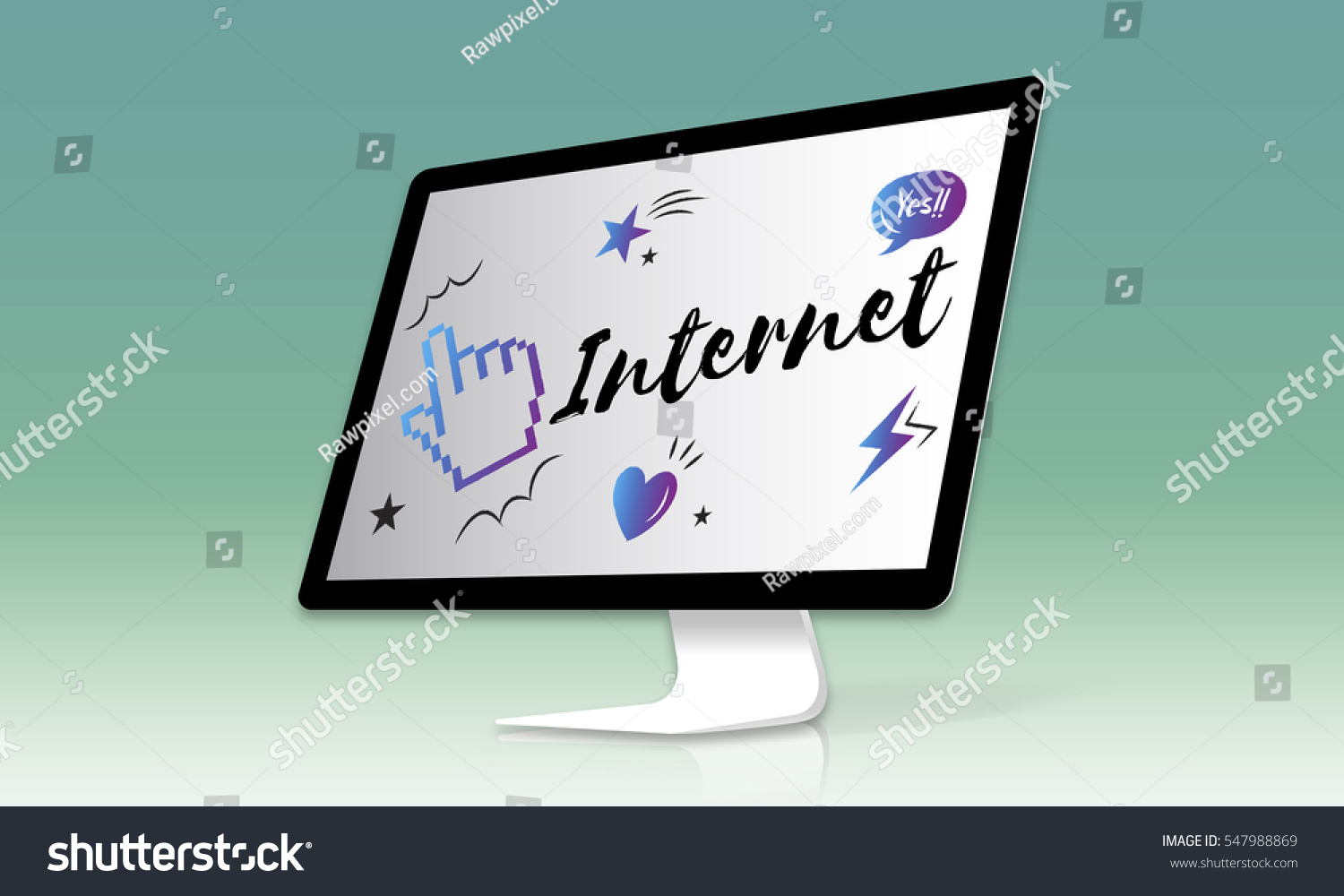 Mouse Pointer Hand Icon Technology Concept Stock Illustration 547988869 ...