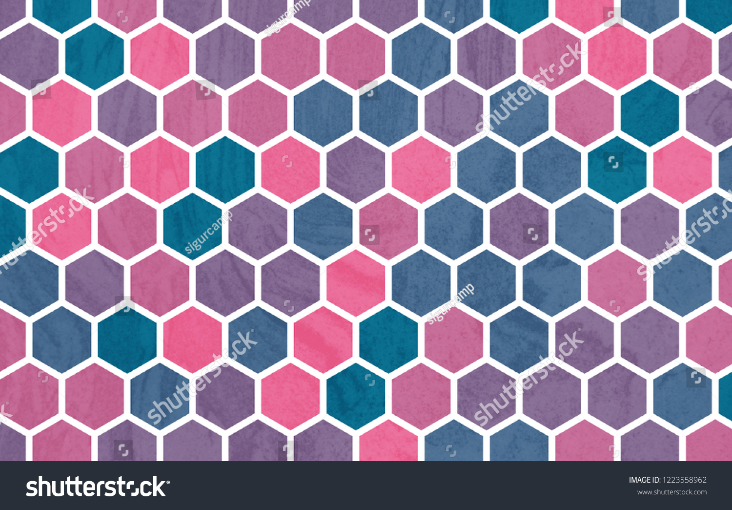 Multicolored Hexagon Pattern Background Stock Illustration 1223558962 ...