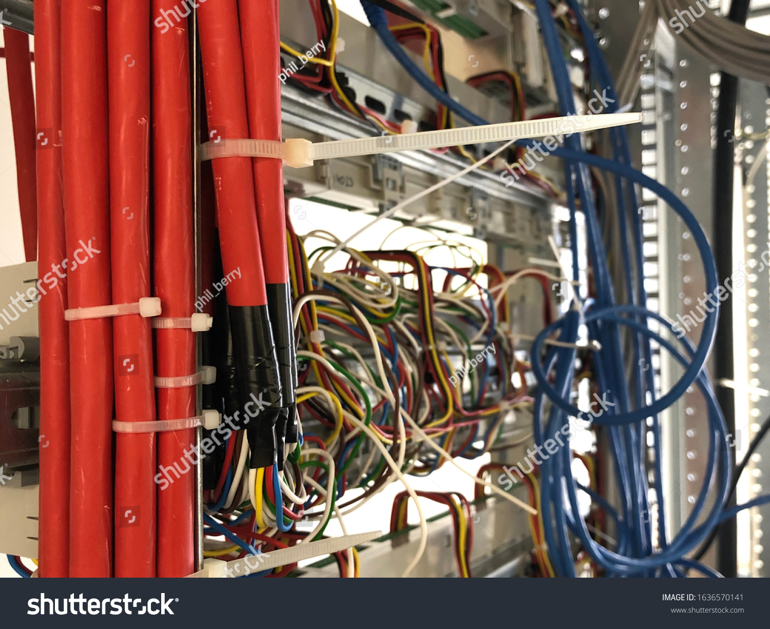 Multi Colored Network Cables Connected Data Stock Photo 1636570141 ...