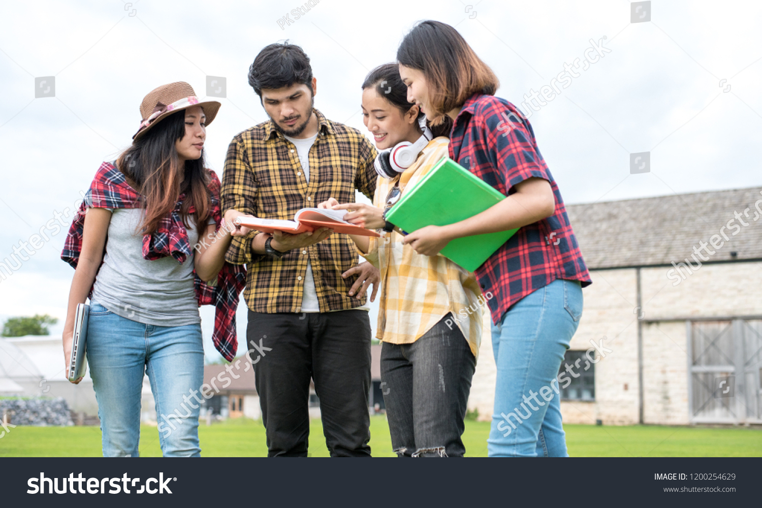 Multiethnic Group Cheerful Young Students Standing Stock Photo ... Multiethnic Group Cheerful Young Students Standing Stock Photo ...