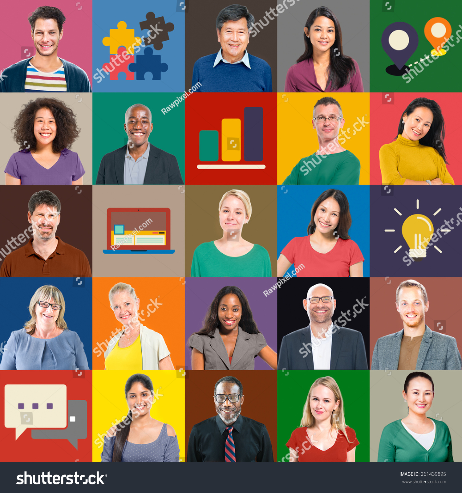 Multiethnic People Colorful Smiling Portrait Technology Stock Photo ... Multiethnic People Colorful Smiling Portrait Technology Stock Photo ...