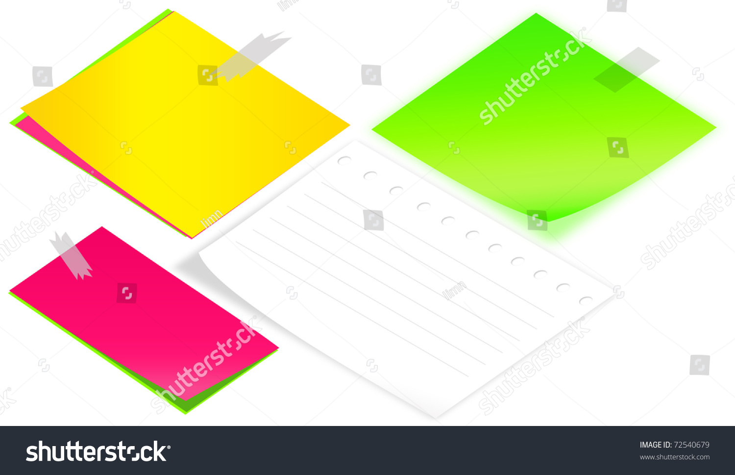 Multiple Note Paper Stock Illustration 72540679 | Shutterstock