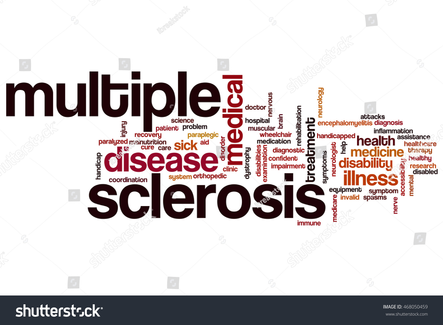 Multiple Sclerosis Word Cloud Concept Stock Illustration 468050459 ...