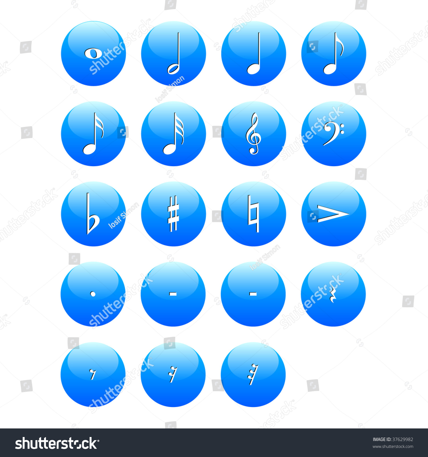 Music Notes Buttons Signs Illustration Stock Illustration 37629982 Music Notes Buttons Signs Illustration Stock Illustration 37629982