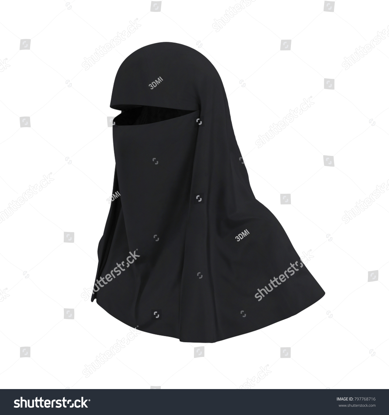 Muslim Islamic Women Burqa Face Cover Stock Illustration 797768716