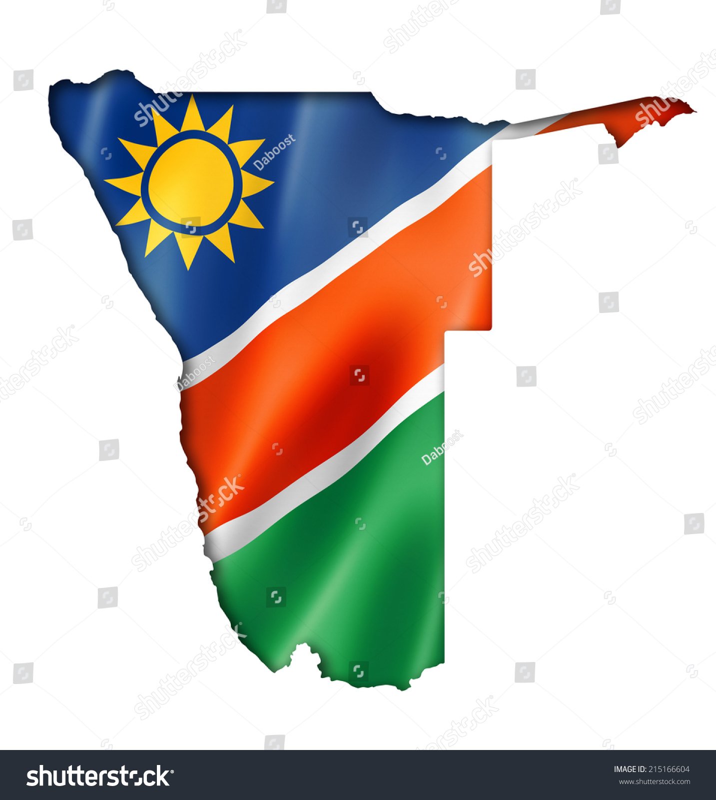 Namibia Flag Map Three Dimensional Render Stock Illustration 215166604 ...