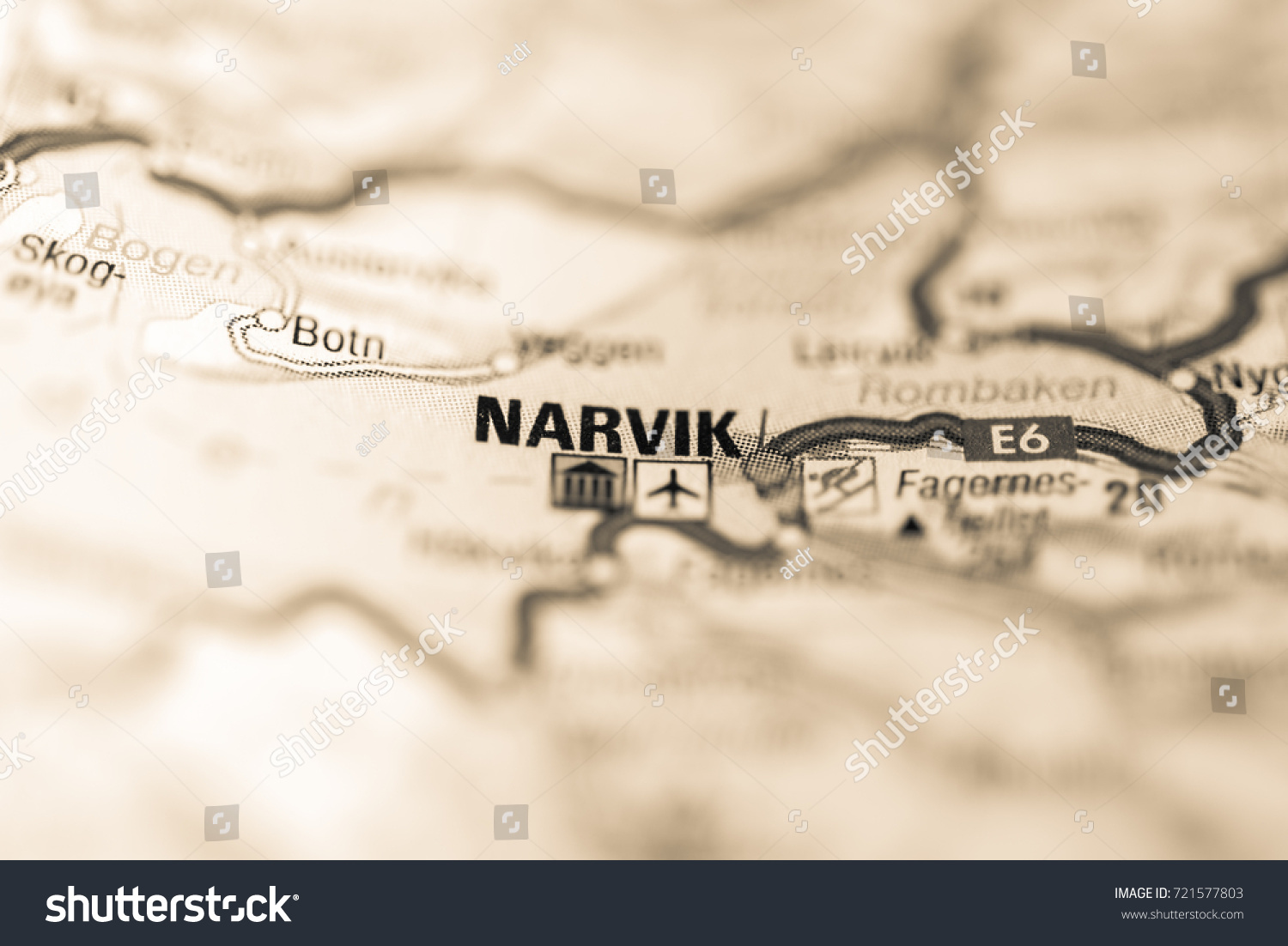 Narvik On Map Stock Photo (Edit Now) 721577803