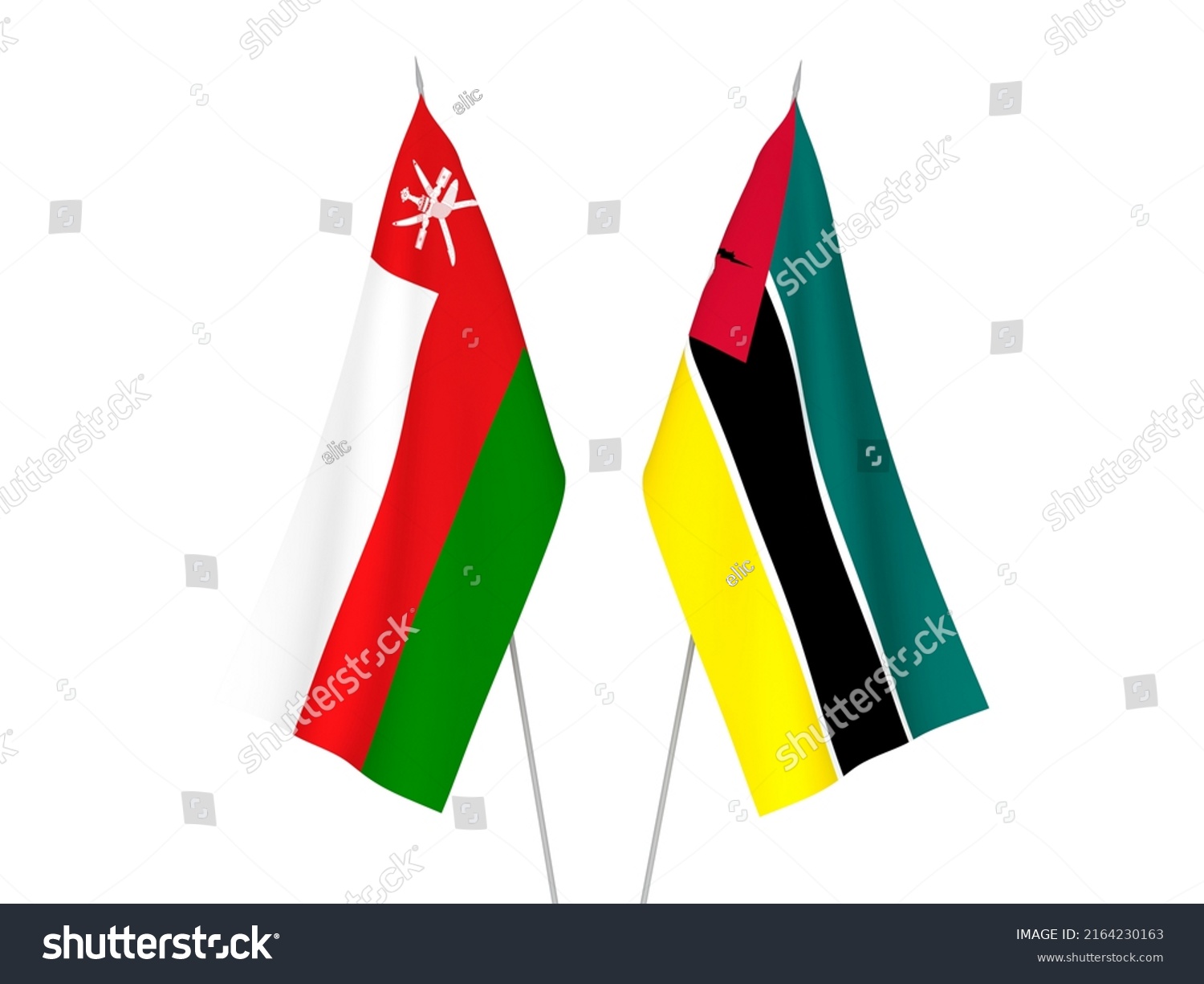 National Fabric Flags Sultanate Oman Republic Stock Illustration 2164230163 Shutterstock