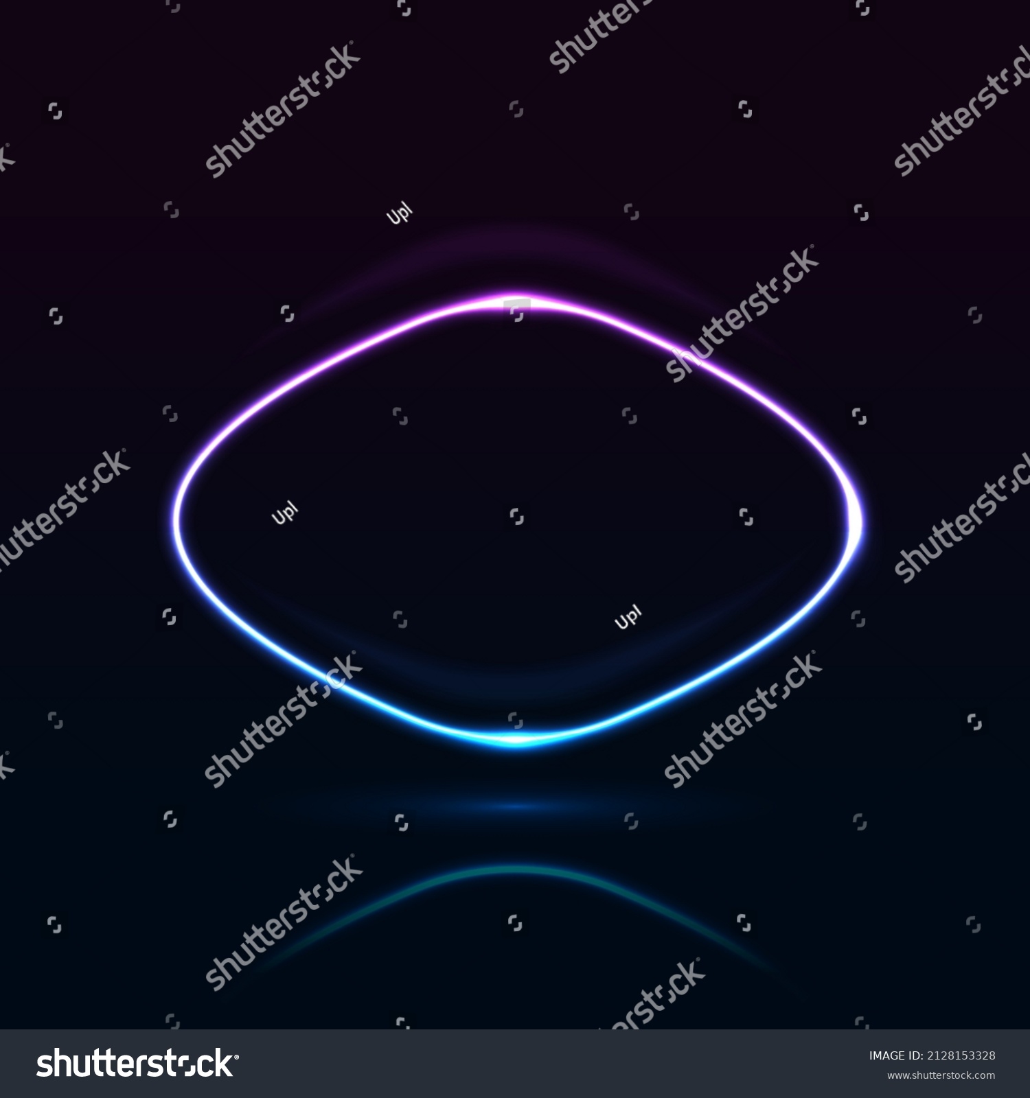 Neon Rounded Rectangular Frame Shining Effects Stock Illustration ...