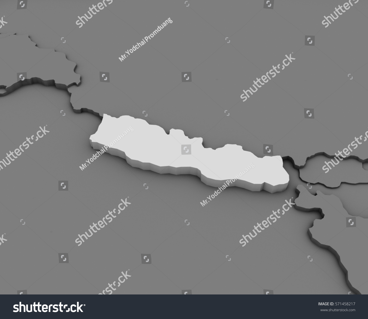 Nepal Map Gray Background 3d Rendering Stock Illustration 571458217 ...