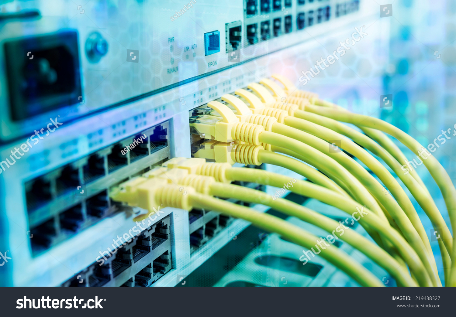 Network Cables Switch Firewall Cloud Computing Stock Photo 1219438327 ...