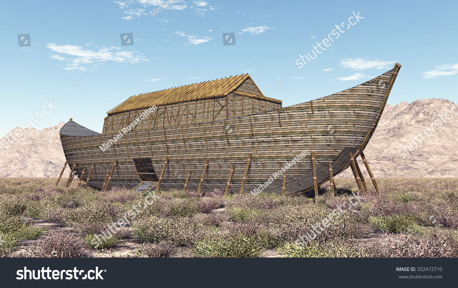 Noahs Ark Computer Generated 3d Illustration Stock Illustration 332472710