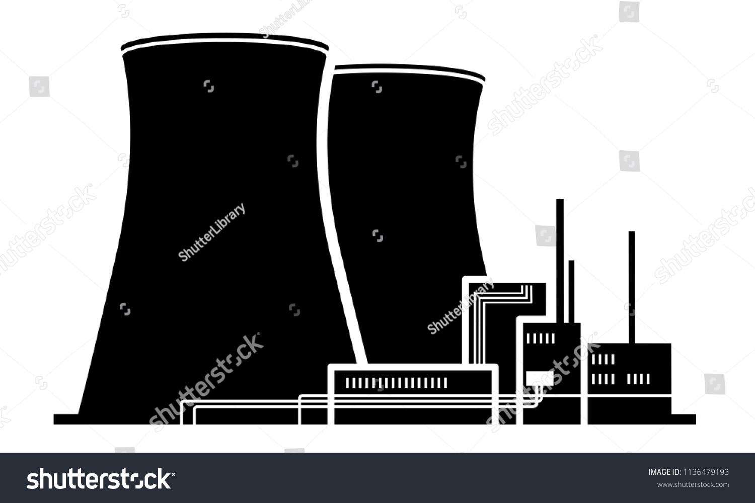 Nuclear Power Plant Stock Illustration 1136479193 Shutterstock