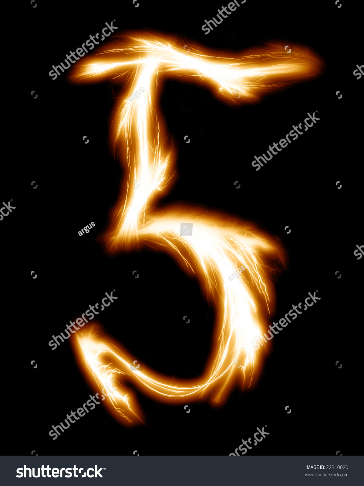 Number Five On A Solid Black Background Stock Photo 22310020 : Shutterstock
