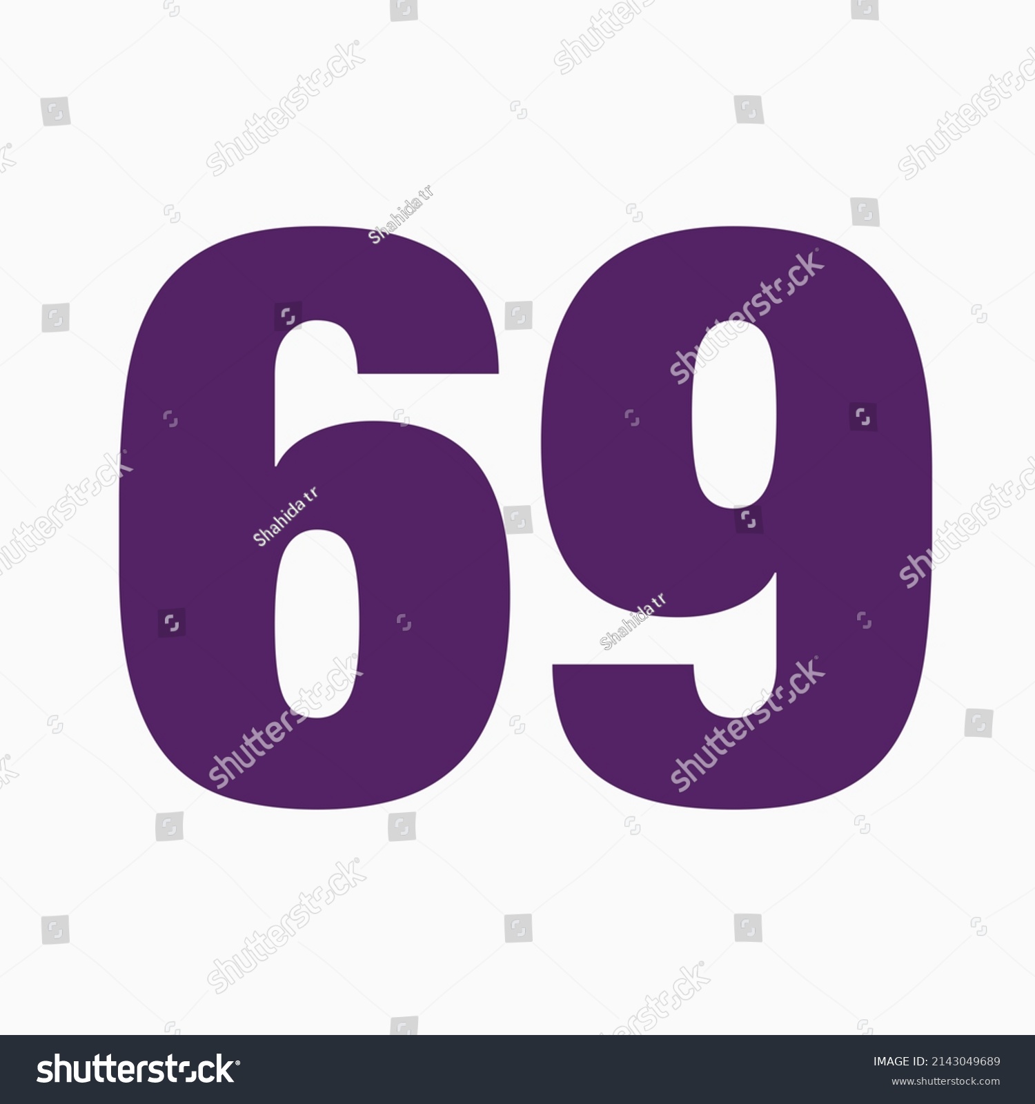 Number 69 Simple Clip Art Illustration Stock Illustration 2143049689