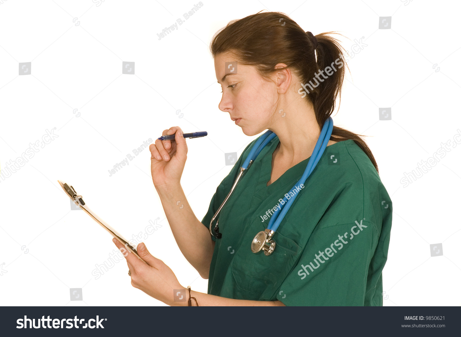 Nurse Checking Chart Stock Photo 9850621 | Shutterstock