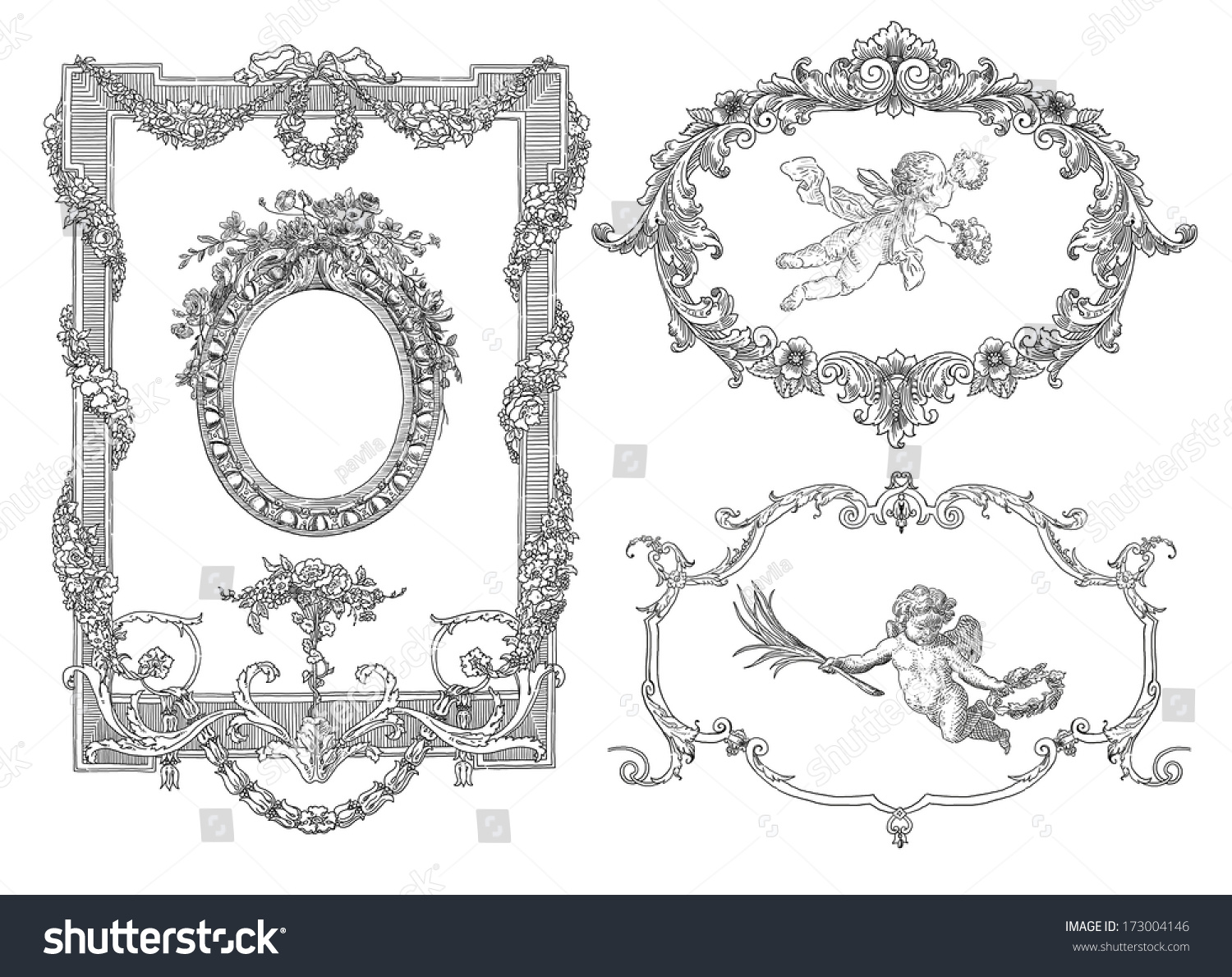 Old Frames Set Stock Illustration 173004146 | Shutterstock