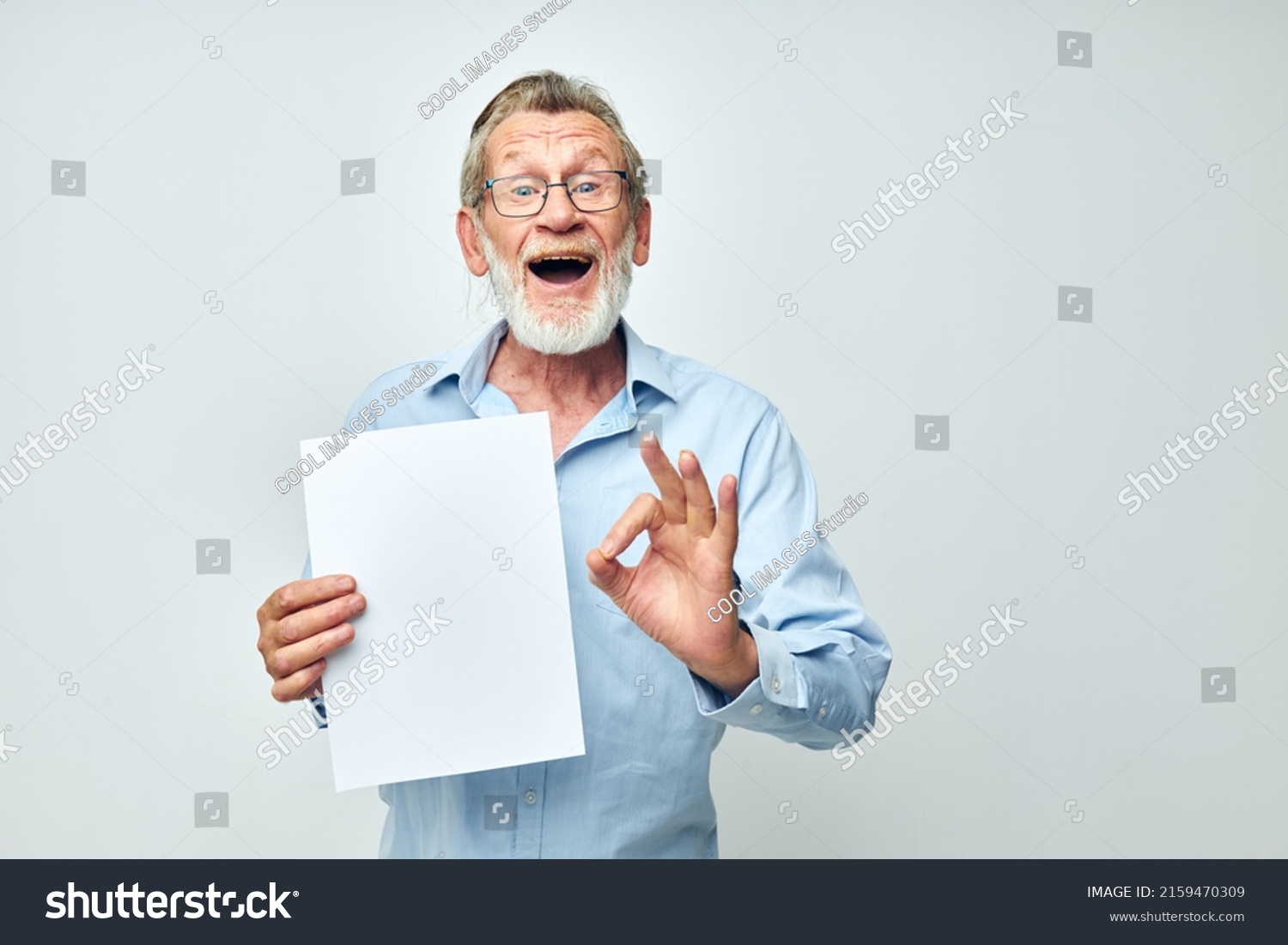Old Man Office Documents Work Light Stock Photo 2159470309 | Shutterstock