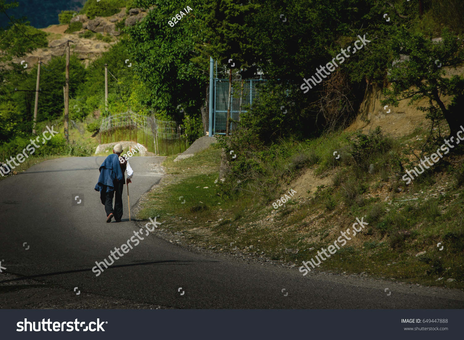 Old Man Walking Alone Stock Photo (Edit Now) 649447888 Old Man Walking Alone Stock Photo (Edit Now) 649447888