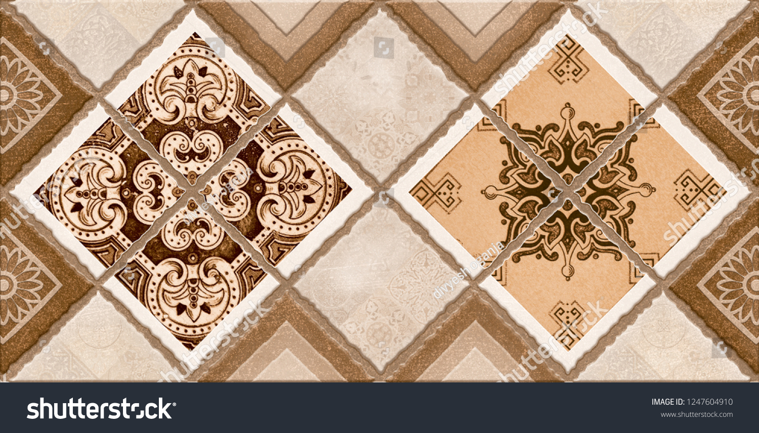 Old Tile Pattern Stock Illustration 1247604910