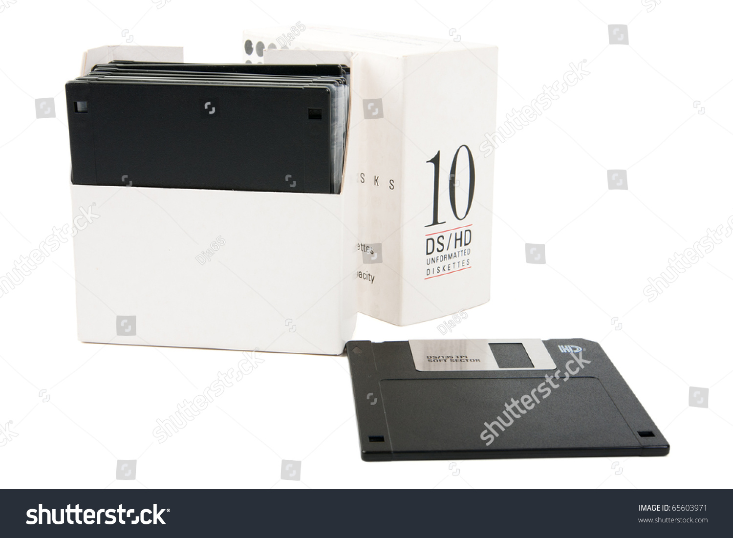Old Time Computer Floppy Diskettes Isolated Stock Photo (Edit Now) 65603971