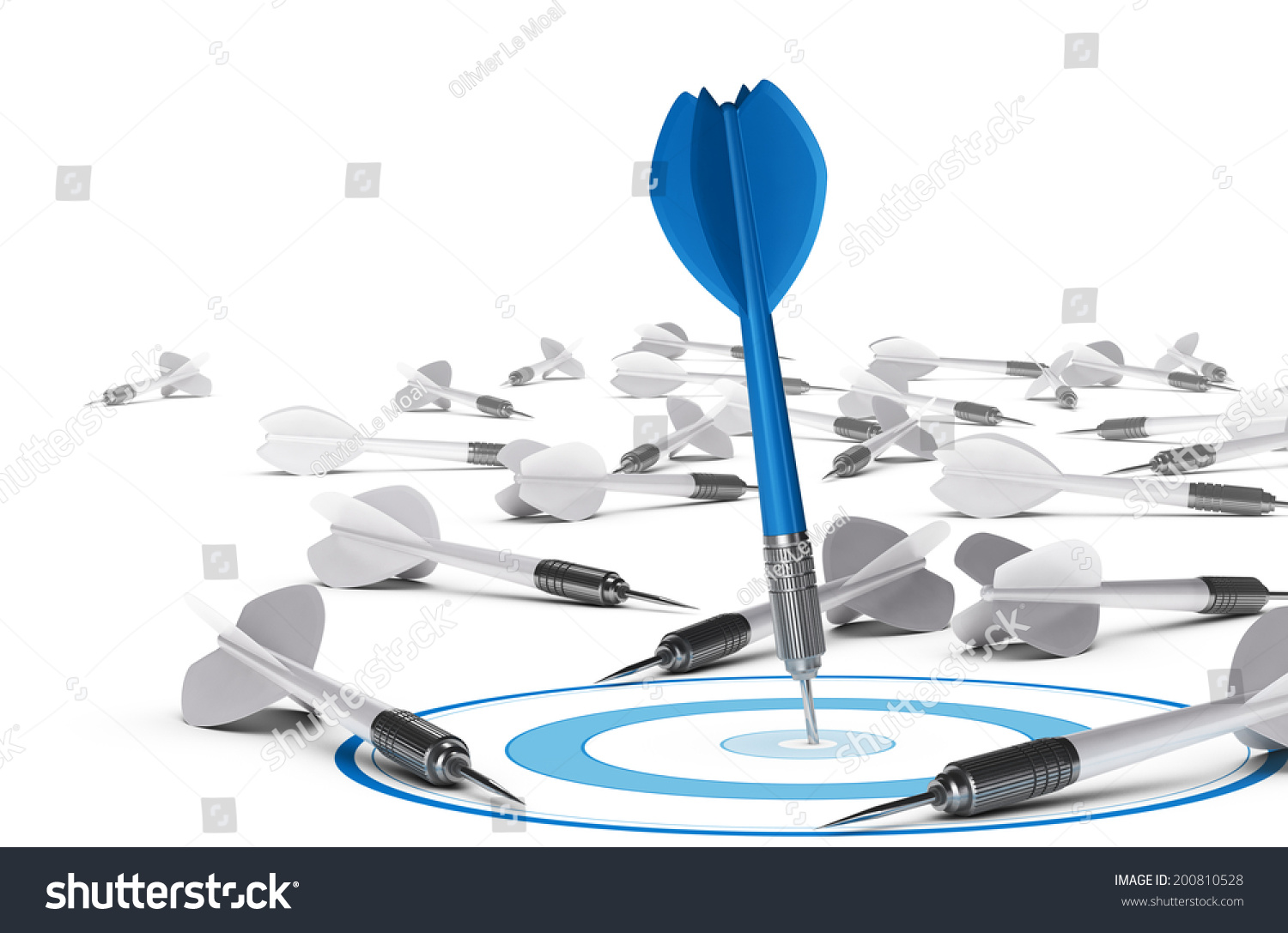 One Dart Hitting Center Blue Target Stock Illustration 200810528 ... One Dart Hitting Center Blue Target Stock Illustration 200810528 ...