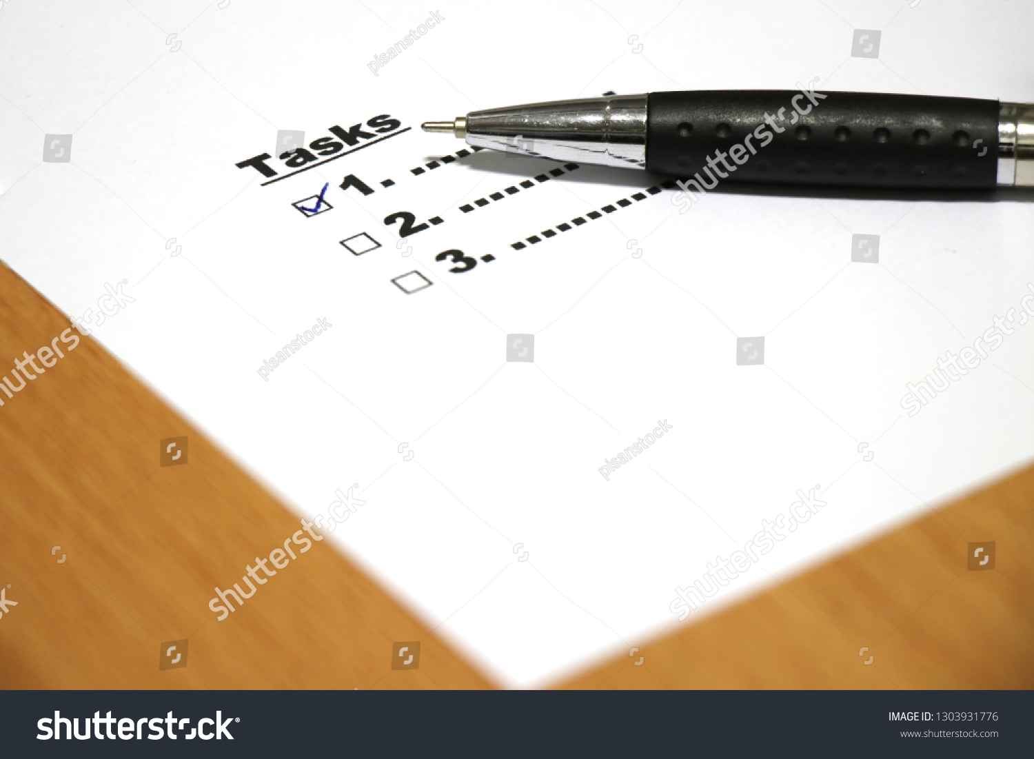 One Task Completed Stock Photo (Edit Now) 1303931776