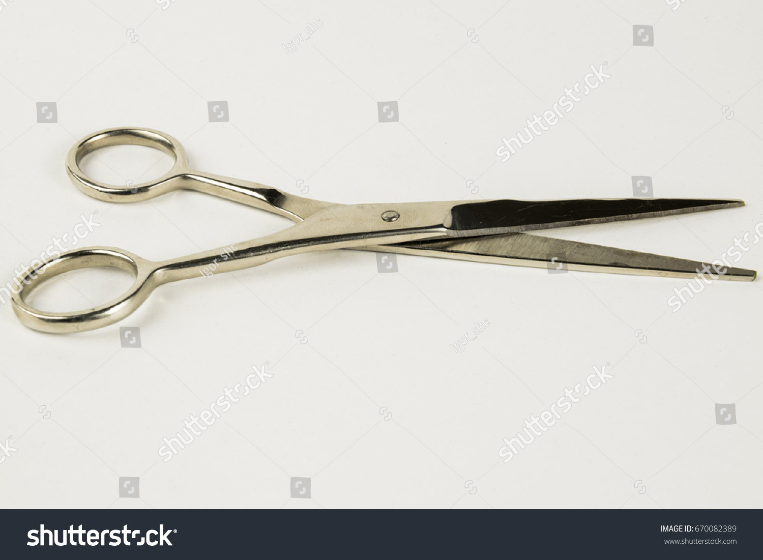 Opened Scissors Isolated White Background Stock Photo 670082389 ...